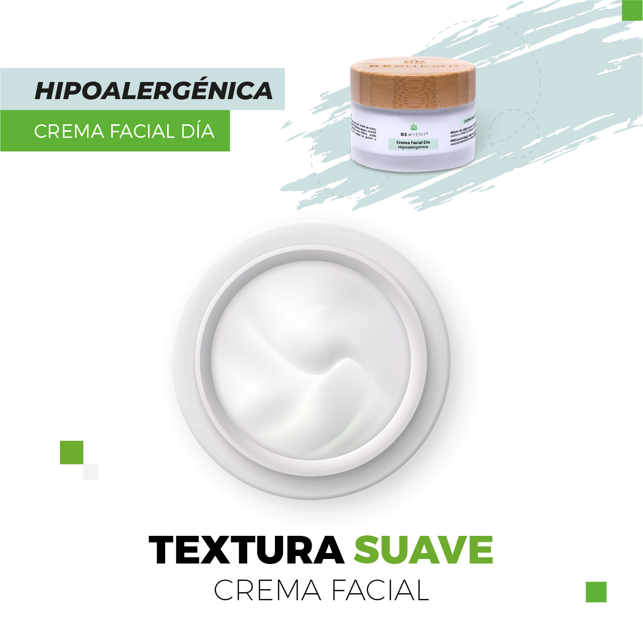 Crema Facial de Día Hipoalergénica con SPF15 50 g Beohemp – Hidratante ...